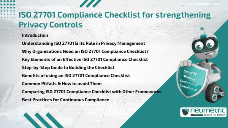 ISO 27701 Compliance Checklist for strengthening Privacy Controls