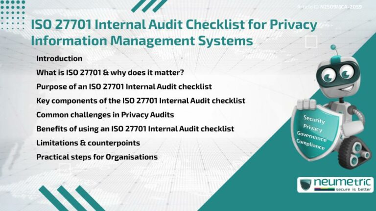 ISO 27701 Internal Audit Checklist for Privacy Information Management Systems