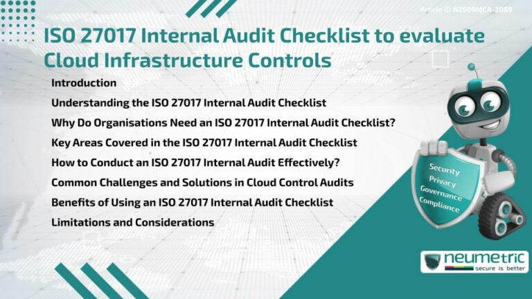 ISO 27017 Internal Audit Checklist to evaluate Cloud Infrastructure Controls