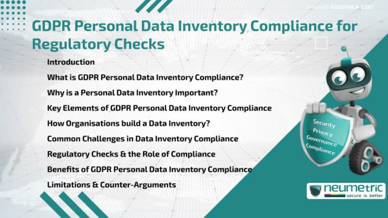 GDPR Personal Data Inventory Compliance for Regulatory Checks