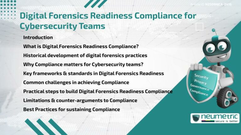 Digital Forensics Readiness Compliance for Cybersecurity Teams
