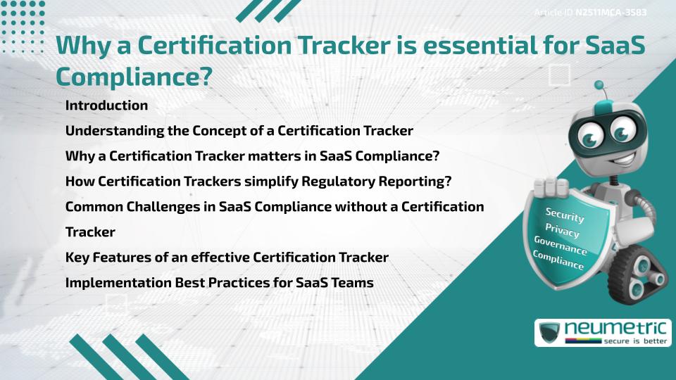 Why a Certification Tracker is essential for SaaS Compliance?