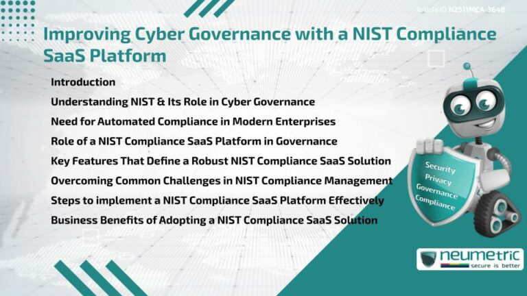 Improving Cyber Governance with a NIST Compliance SaaS Platform