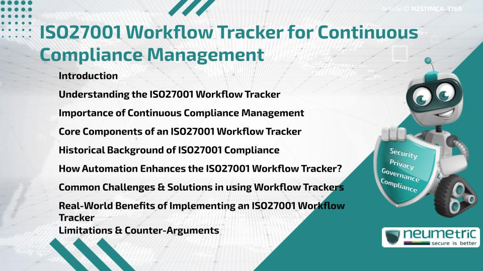 ISO27001 Workflow Tracker for Continuous Compliance Management