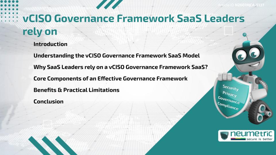 vCISO Governance Framework SaaS Leaders rely on