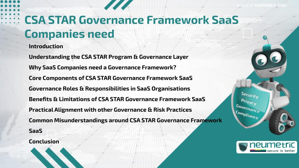 CSA STAR Governance Framework SaaS Companies need