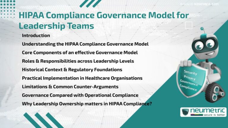 HIPAA Compliance Governance Model for Leadership Teams