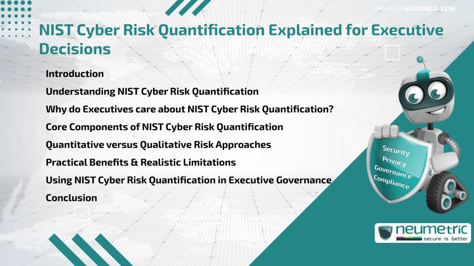 NIST Cyber Risk Quantification Explained for Executive Decisions