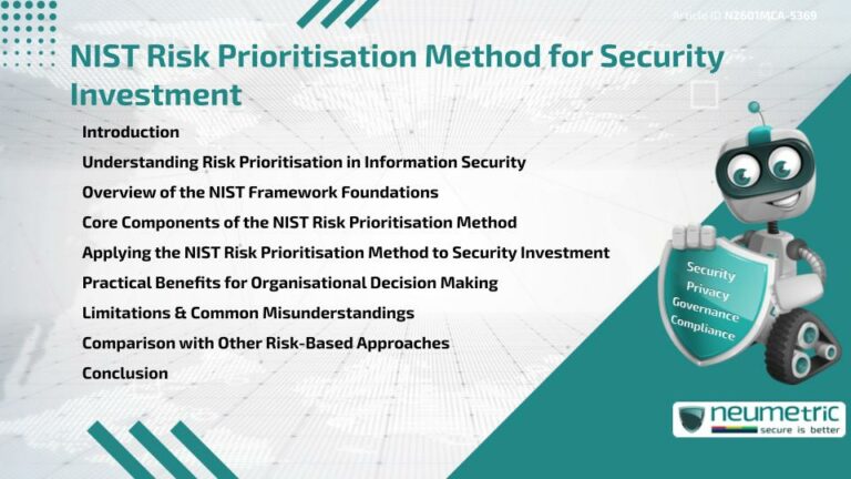 NIST Risk Prioritisation Method for Security Investment