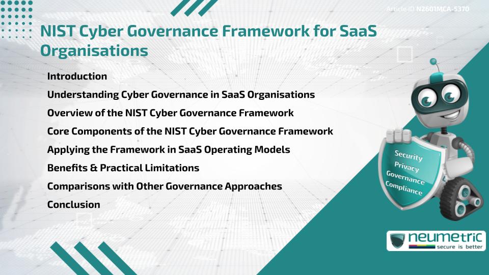 NIST Cyber Governance Framework for SaaS Organisations