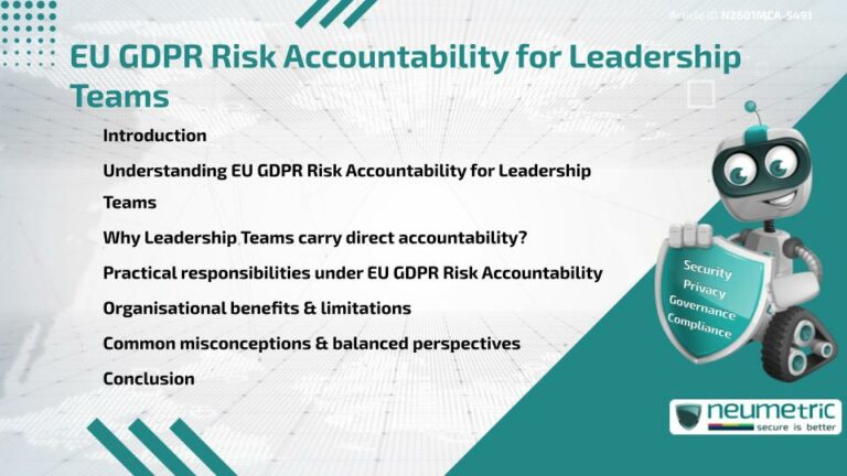 EU GDPR Risk Accountability for Leadership Teams