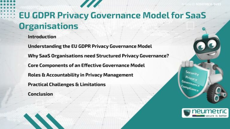 EU GDPR Privacy Governance Model for SaaS Organisations