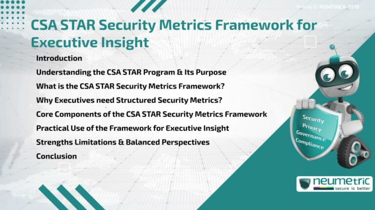 CSA STAR Security Metrics Framework for Executive Insight