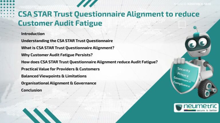 CSA STAR Trust Questionnaire Alignment to reduce Customer Audit Fatigue