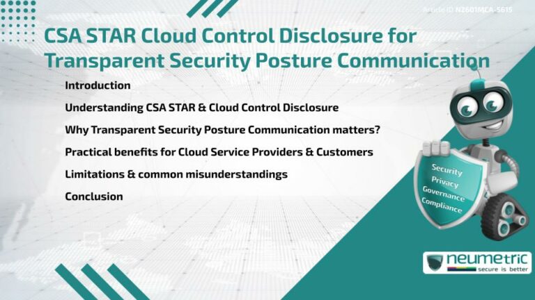 CSA STAR Cloud Control Disclosure for Transparent Security Posture ...